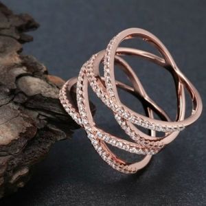 Jewelry | Rose Gold Double X Ring | Poshmark